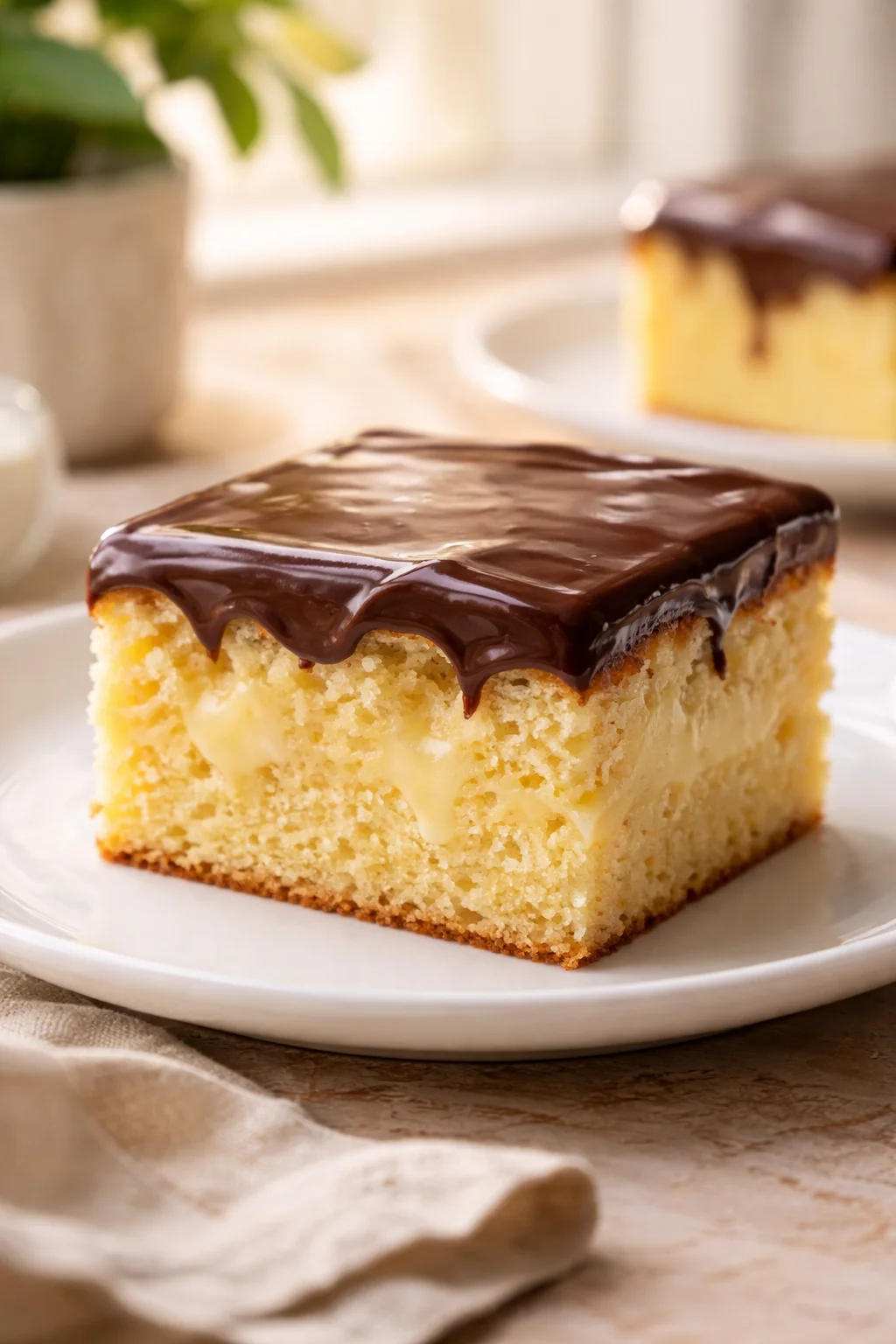 Boston Cream Poke Cake