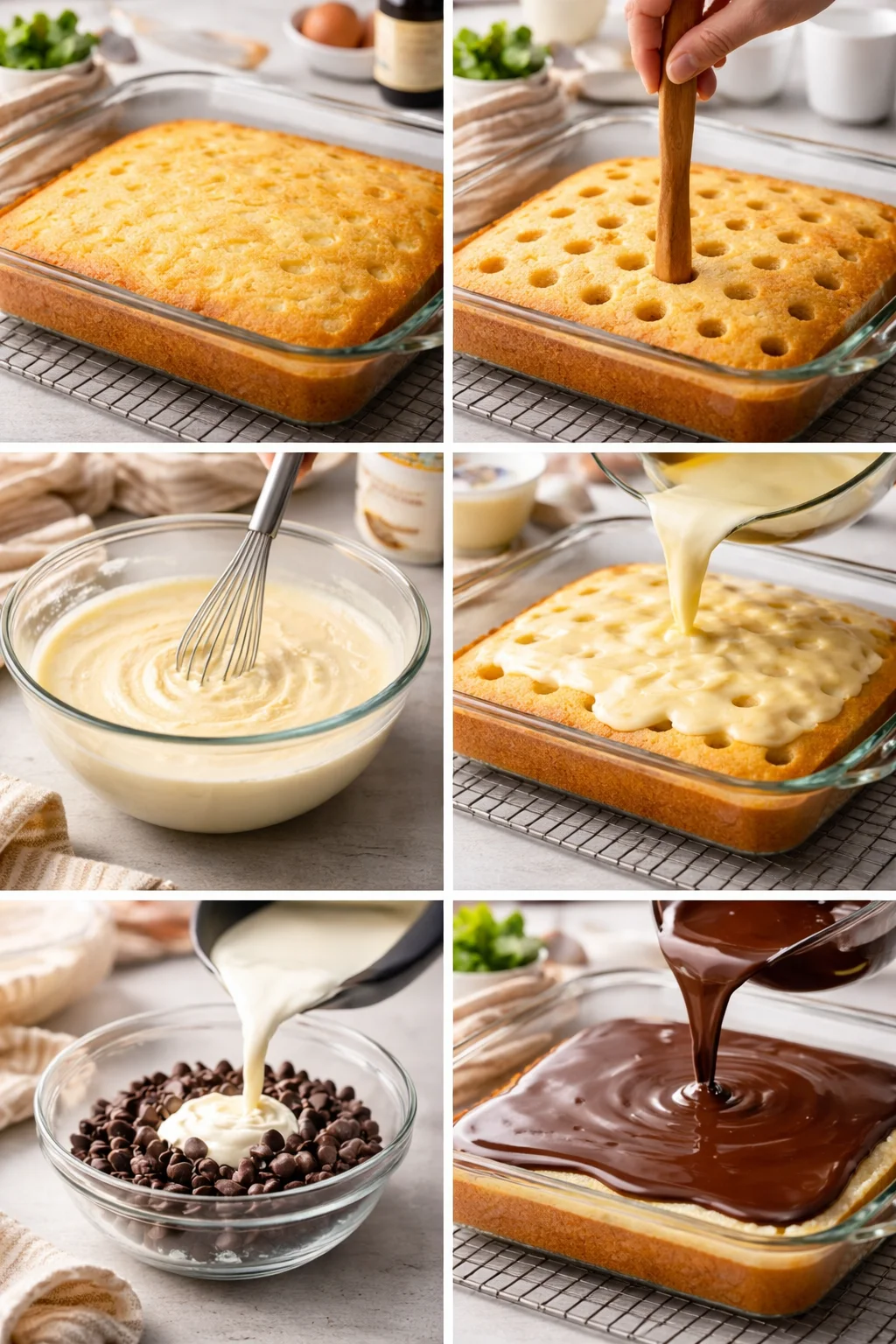 Boston Cream Poke Cake