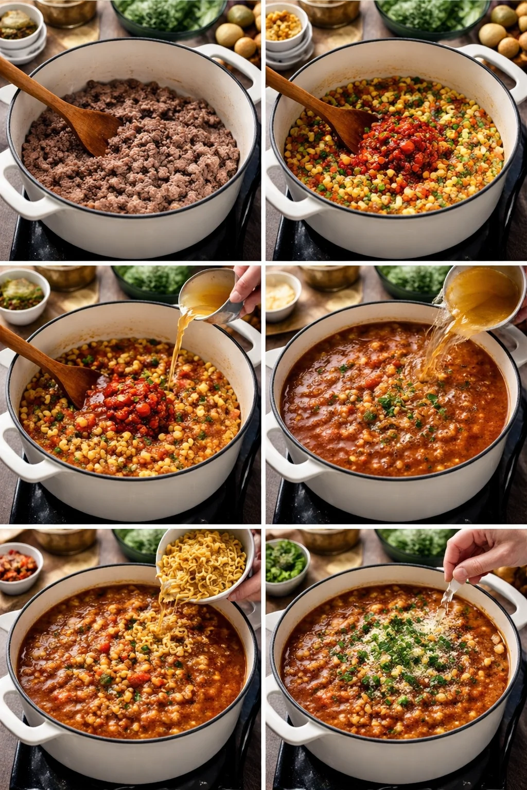 Hamburger Macaroni Soup - Cuts Food